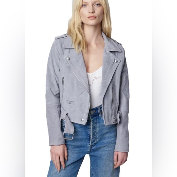Blank NYC | Jackets & Coats | Blank Nyc Cloud Grey Suede Moto Jacket Nwt Instyle Biker Bomber ...